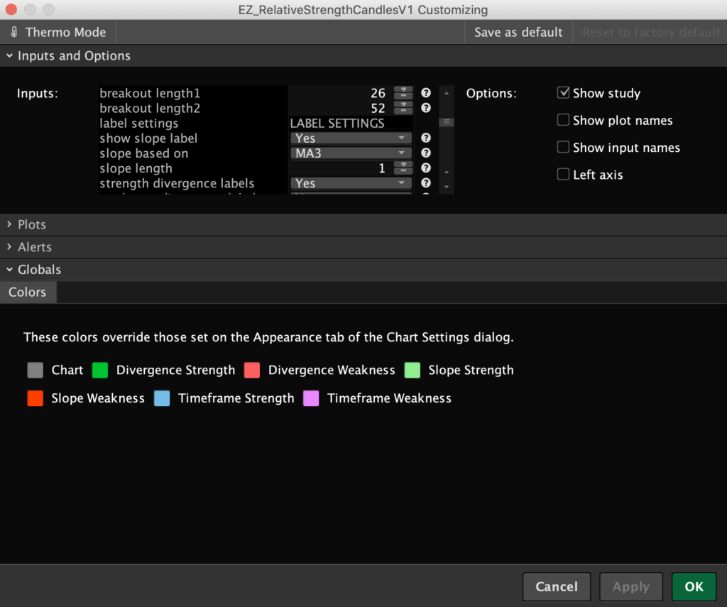 ThinkOrSwim Percent Change From Open Scan & Watchlist Column